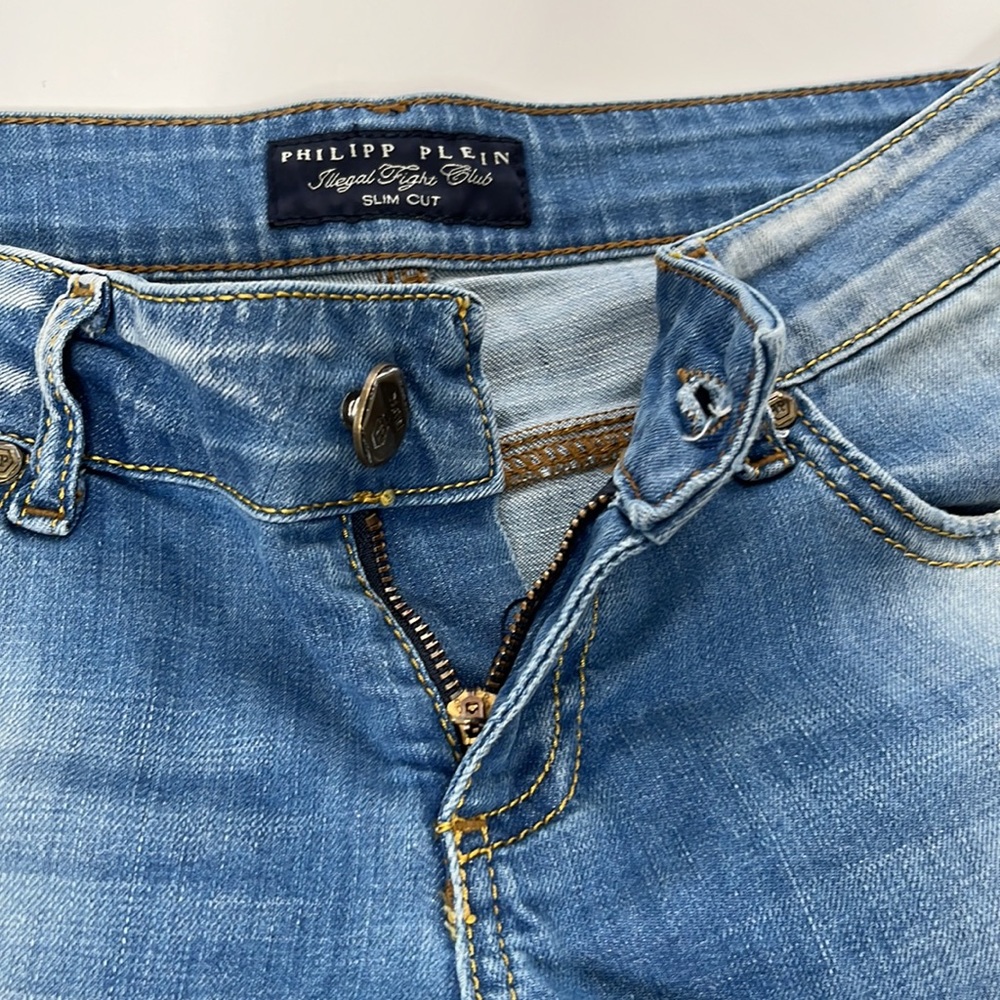 Philipp Plein Illegal Fight Club Slim Cut Jeans - Gem